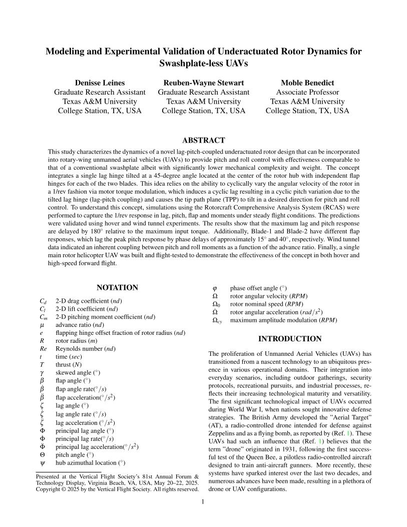 Modeling and Experimental Validation of Underactuated Rotor Dynamics ...