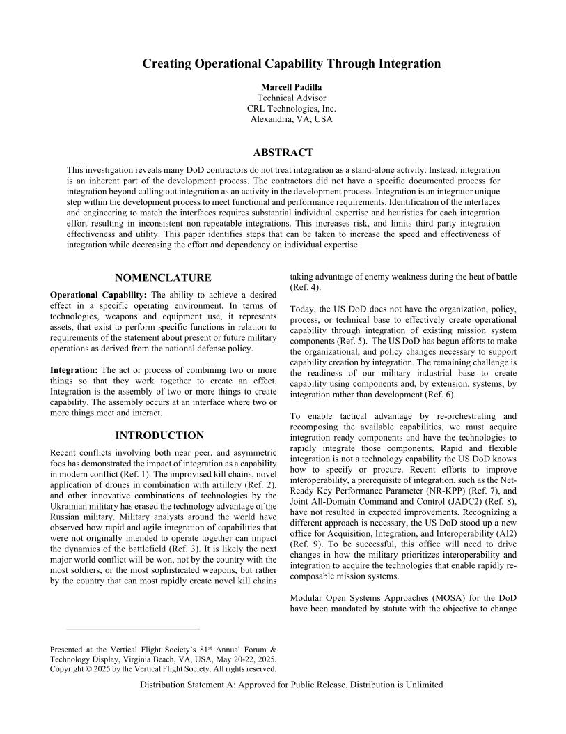Creating Operational Capability Through Integration | Vertical Flight ...